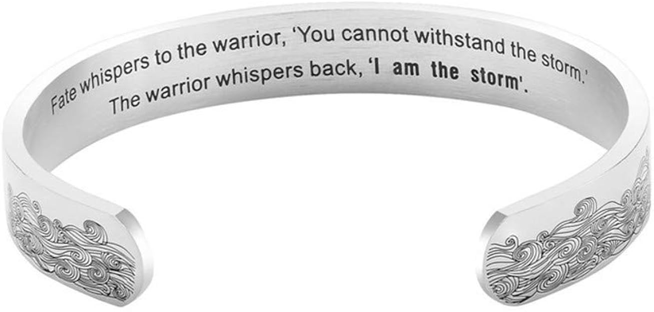 Amazon.com: I AM The Storm Cuff Bangle Bracelet Stainless Steel ...