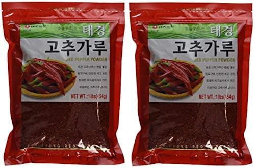 Tae-kyung Korean Red Chili Pepper Flakes Powder Gochugaru, 1 Lb. 2-Pack ...