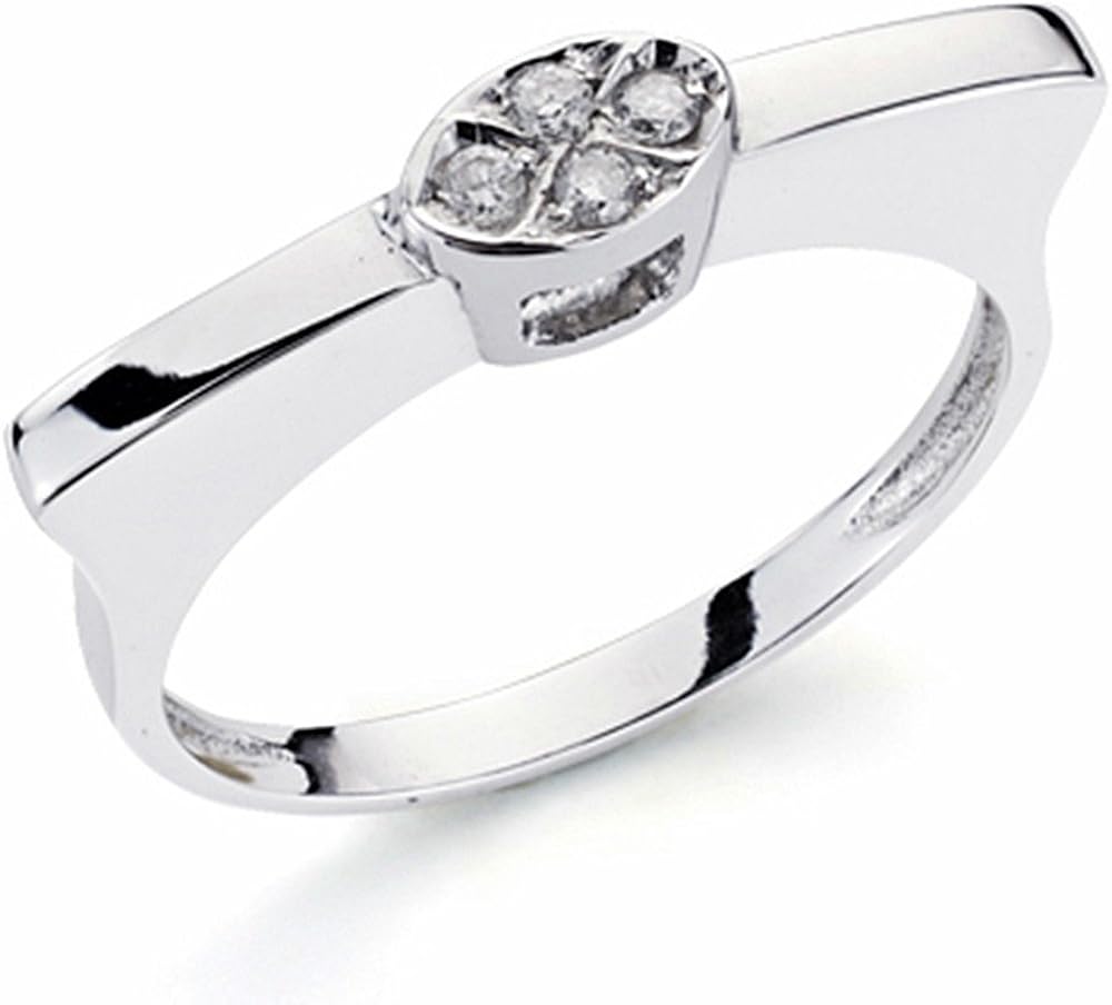 18 Karat Weißgold Ring 0.10ct Brillanten [AA1784] : Amazon.de: Schmuck