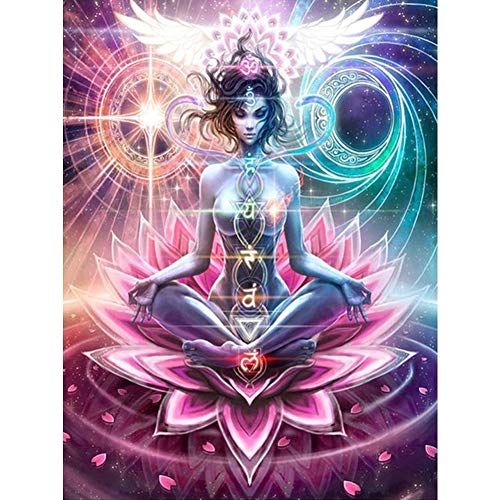 Paint by Numbers for Adults Lotus Buddha,DIY Acrylic Paint by Numbers Canvas Oil Painting Kit ...