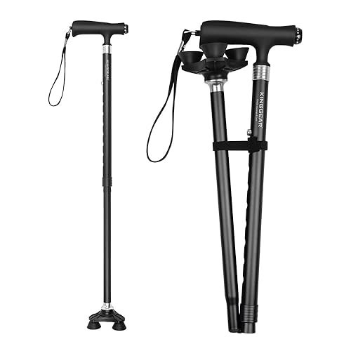 KINGGEAR Walking Cane for Women & Men, Adjustable Lightweight LED ...