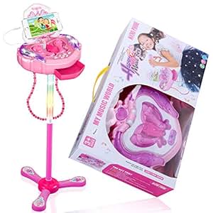 Amazon.com: Anpro Kids Karaoke Machine with 2 Microphones & Adjustable ...