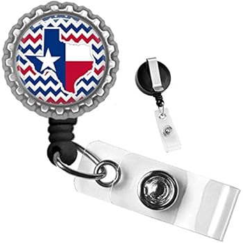 Amazon.com : State of Texas Silver Retractable Badge Reel ID Tag Holder ...