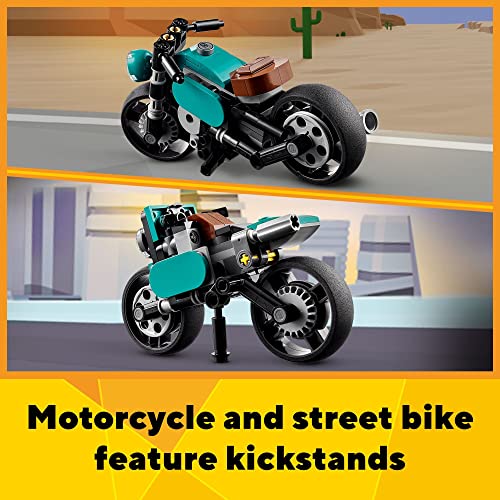 LEGO Creator 3 in 1 Vintage Motorcycle Set, Transforms from Classic ...