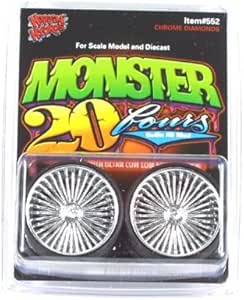 Amazon.com: Hoppin Hydros Chrome Diamonds Monster 24's Rims Wheels w ...