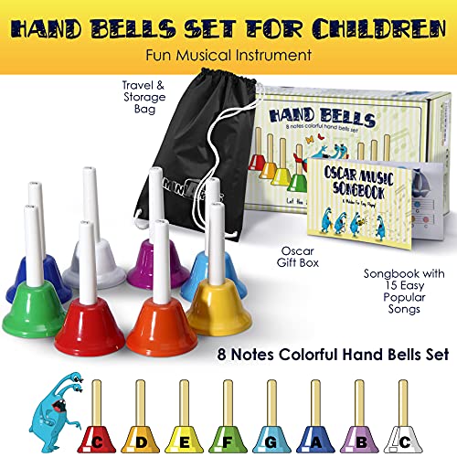 MINIARTIS Hand Bells for Kids | 8 Notes Diatonic Colorful Metal ...