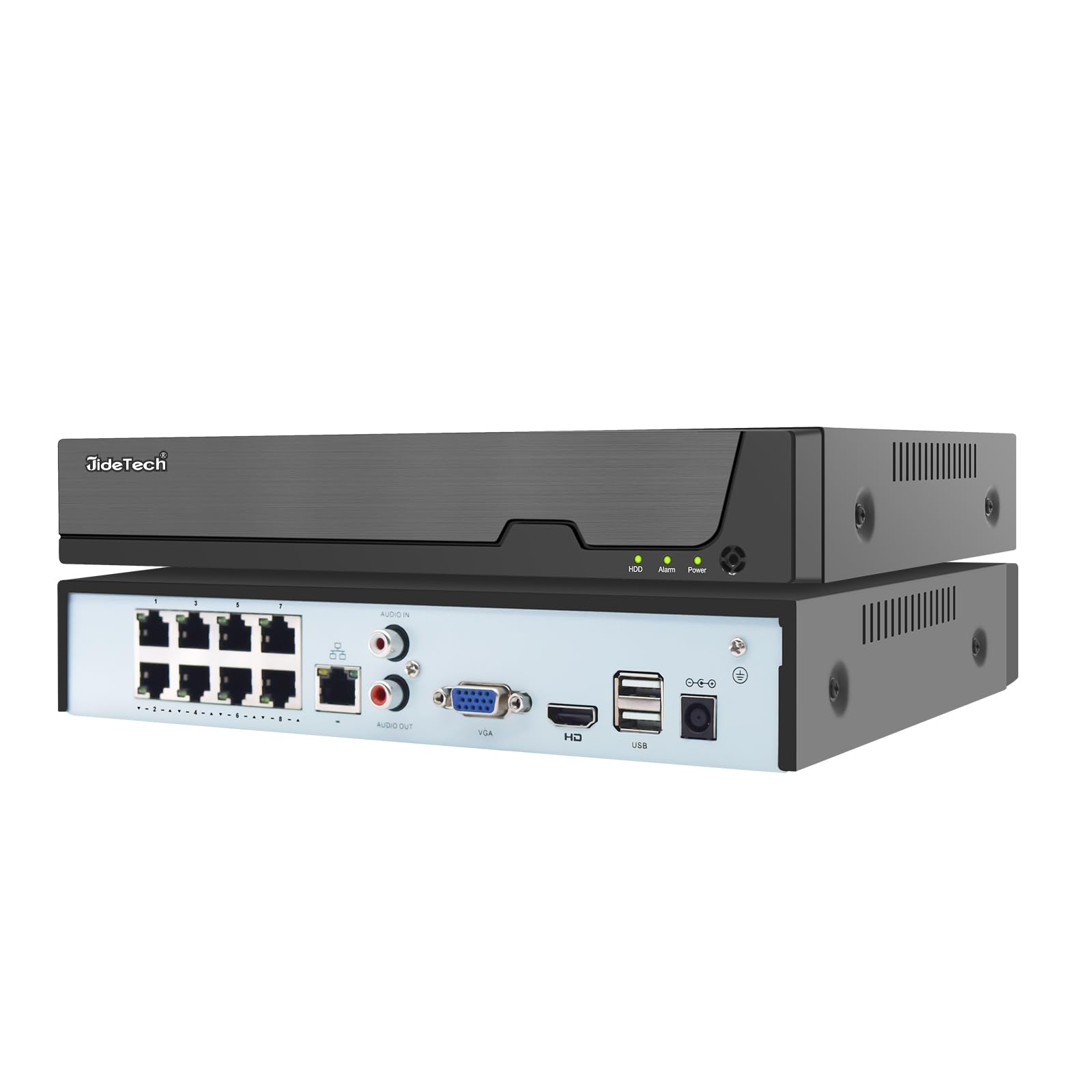 JideTech 4K 8 Channel PoE NVR, 8 Ports 16 CH Expandable Network Video ...