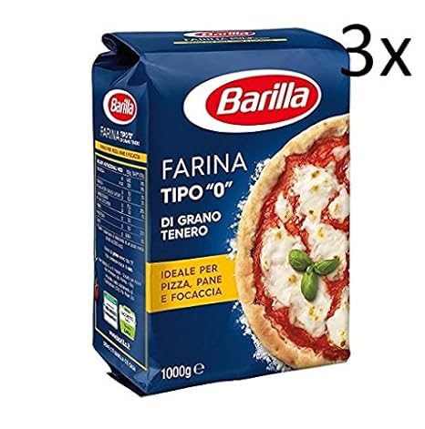 3x Farina Barilla Tipo "0" per Pizza Napoli Pizzamehl Pizza Mehl 1kg ...