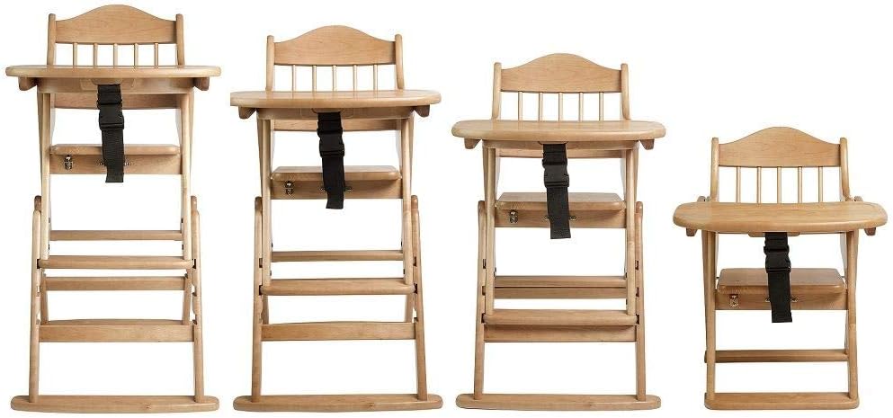 Safetots Multi-Height Folding Wooden High Chair, Natural Wood – BigaMart