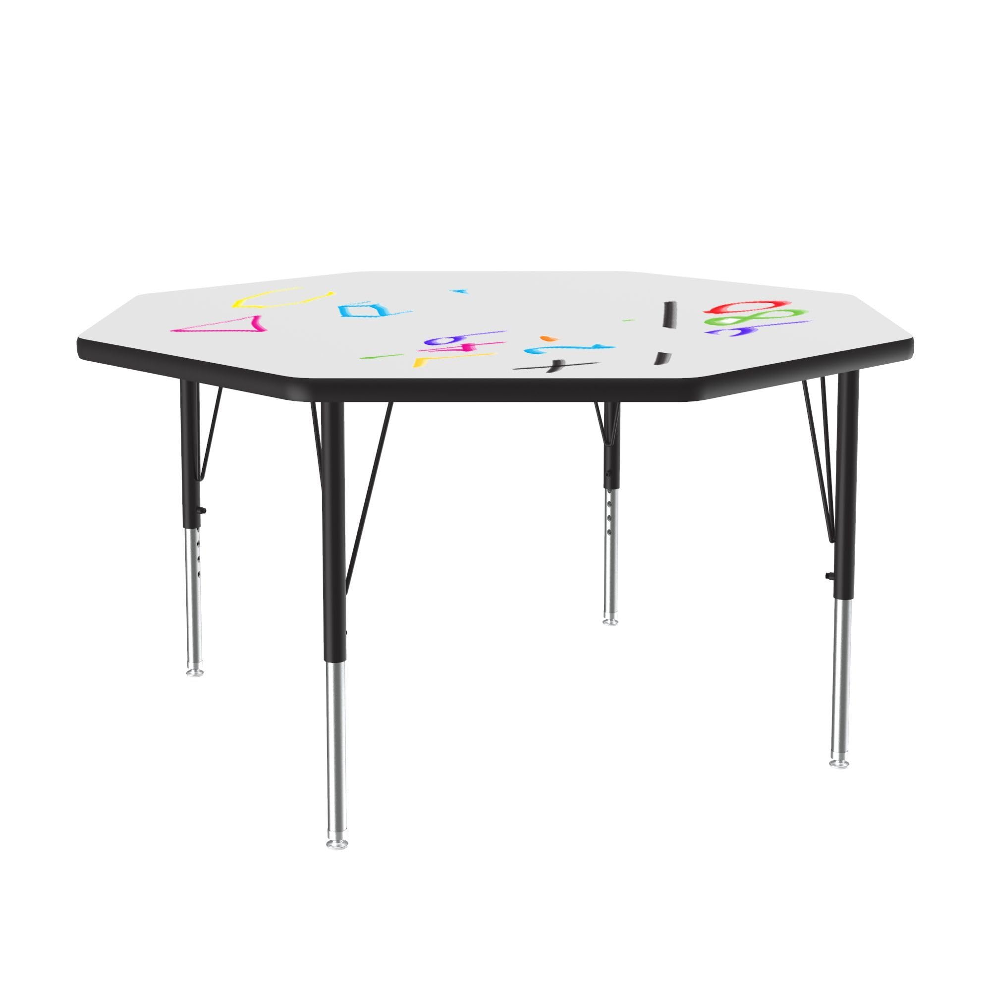 Correll 48" Octagon Shaped, Classroom Dry Erase/Markerboard Top ...