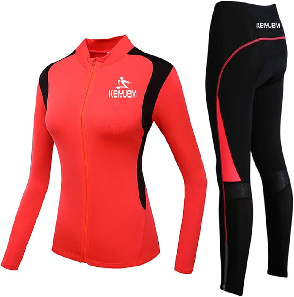 LRZ Fahrradbekleidung Anzug Jersey Damen Winter Thermovlies Langarm ...
