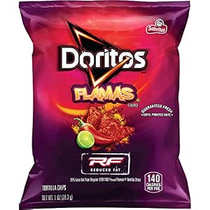 Amazon.com: Doritos Reduced Fat Tortilla Chips, Flamas Flavored, 1 ...