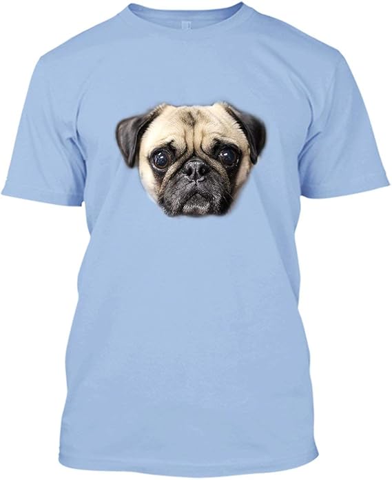 All White Pug Face Tee Shirt, Short Sleeve Shirts | Amazon.com