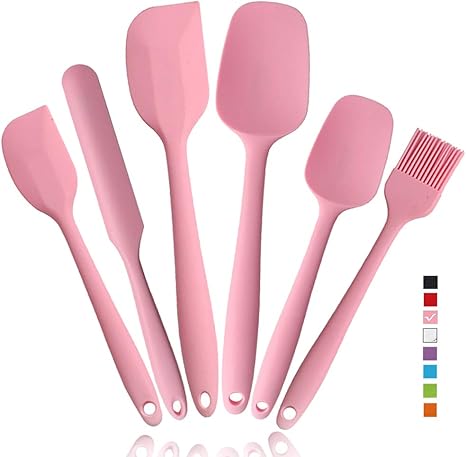 Amazon.com: Heat Resistant Silicone Spatulas Set 6pcs, Seamless Design ...