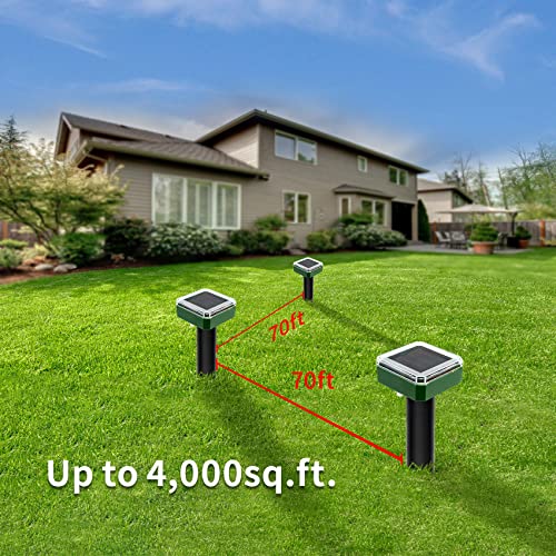 Mole Repellent Solar Powered – Solar Animal Repeller Stakes for Gopher ...