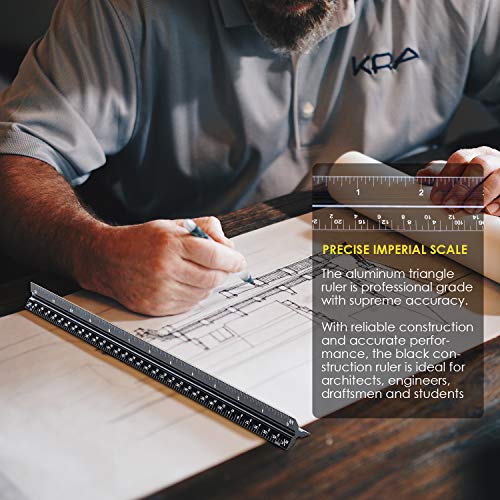 Architectural Scale Ruler, Imperial Measurements 12'', Laser-Etched ...