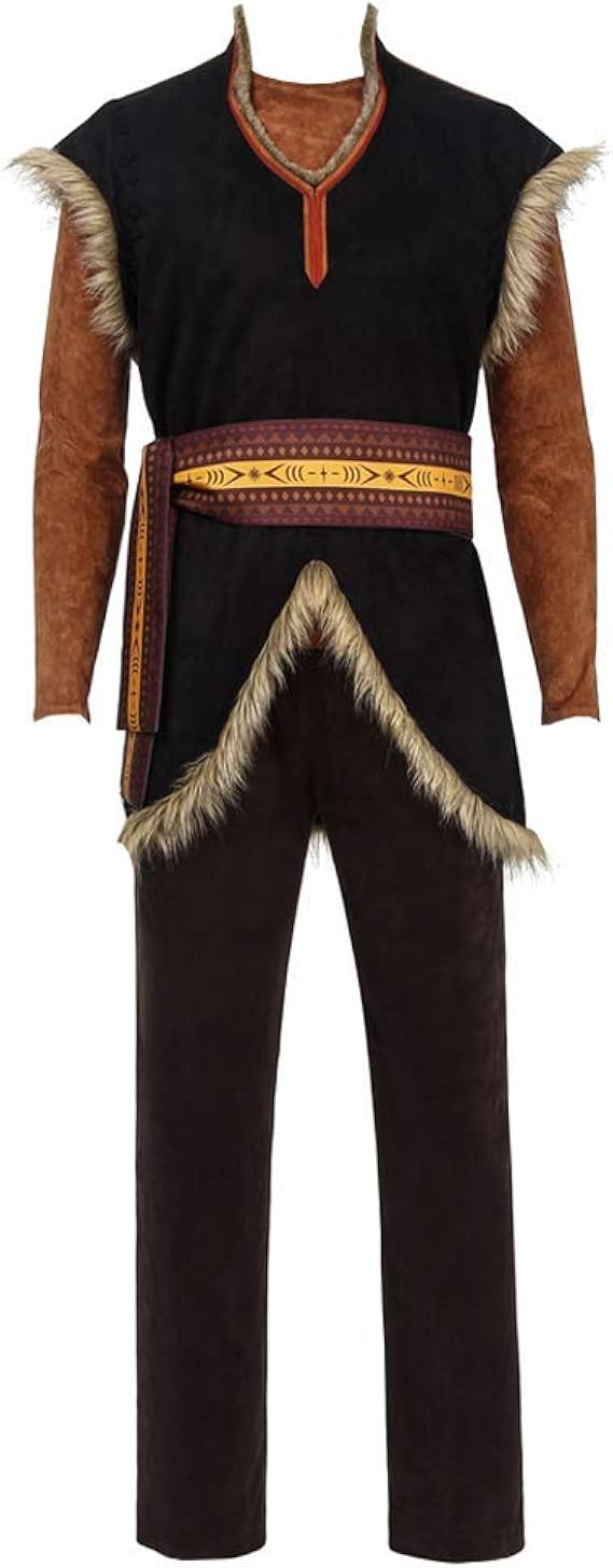 Amazon.com: coskey Mens Kristoff Costume Outfit New Version Halloween ...