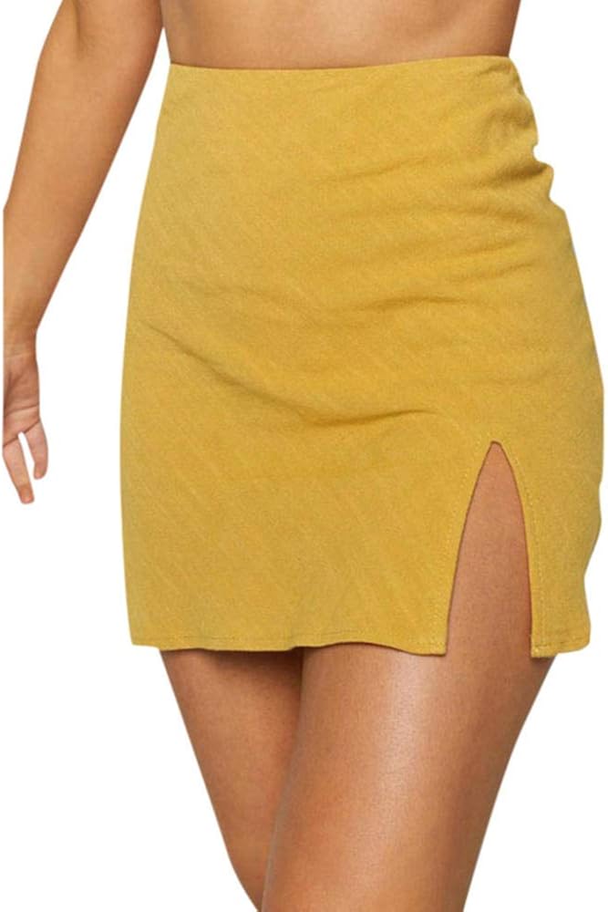 Jupe Courte Femme Femmes Jupes Femmes Sexy Solide Élastique Fourche ...