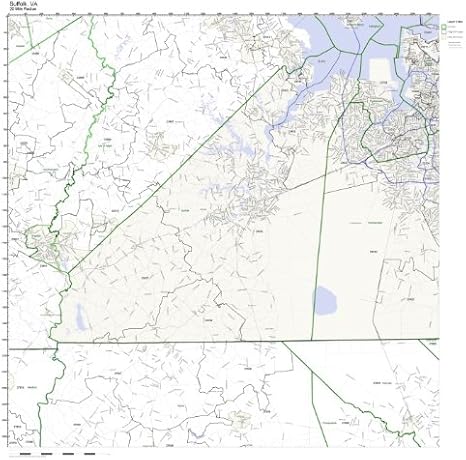 Amazon.com: Suffolk, VA ZIP Code Map Laminated: Home & Kitchen