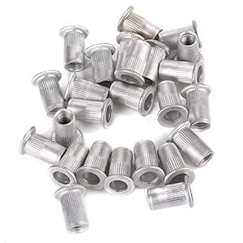 Flat Head Aluminum M5 Rivet Nut Rivnut Nutsert 5mm (Pack of 25): Amazon ...