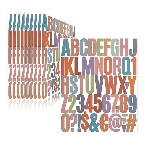 500 Pieces 10 Sheets Letter Stickers,Self Adhesive Vinyl Waterproof ...
