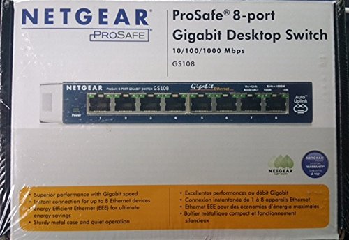 Netgear Gs108 Prosafe 8 Port Gigabit Switch Retail