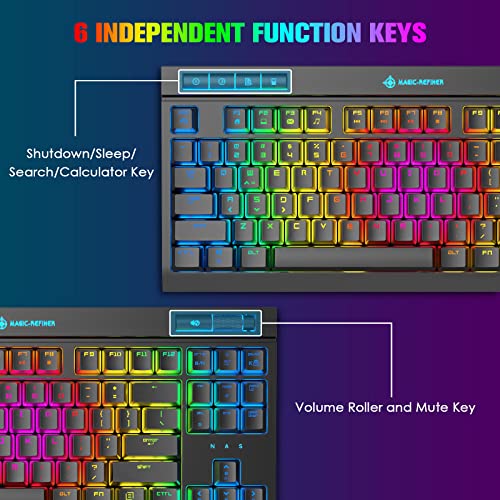 Mechanical Keyboard and Mouse Combo Blue Switch 18 RGB 87 Keys Anti ...