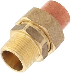 EZ-FLUID Plumbing 1" C X MIP LF Brass Copper Pipe Union C x Male Iron ...