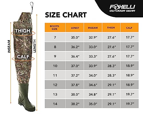 Foxelli Hip Waders – Waterproof Camo Hip Waders for Men & Women with ...