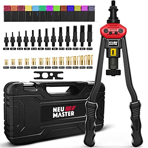 NEU MASTER Rivet Nut Tool, 16” Versatile Rivnut Tool Kit with 13 Metric ...