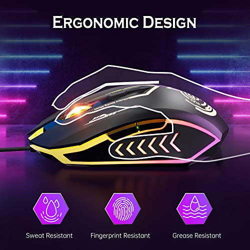 uhuru Gaming Mouse Wired, Laptop Computer Mice with 6 Programmable ...