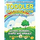 Coloring Books for Toddlers: 100 Images of Letters, Numbers, Shapes ...