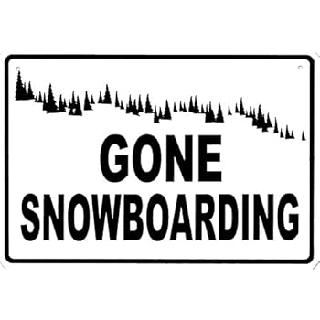 Amazon.com: Snowboard Sign MADE IN USA! 8"x12" All Weather Metal Rustic ...