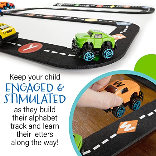 Skoolzy AlphaTracks Alphabet Race Car Track 41-Piece Set with Flexible ...