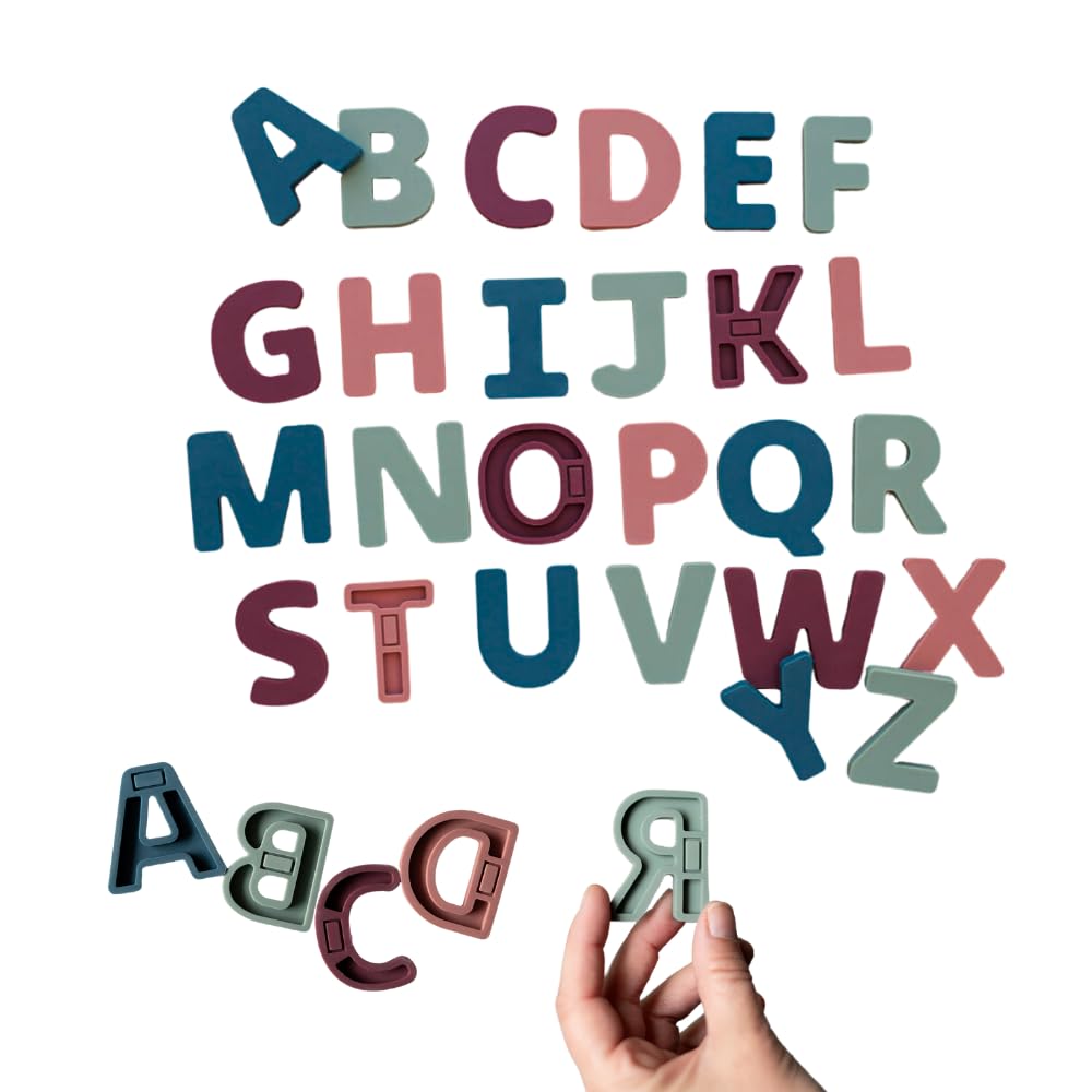 RayPlay Food-Grade Silicone Uppercase ABC Magnetic Alphabet Letters ...