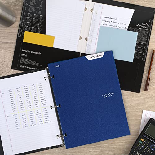 Five Star 4-Pocket Folder, 6 Pack, Paper Folders, Fits 3-Ring Binders ...