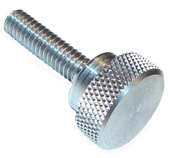 303 Stainless Steel Thumb Screw, Plain Finish, Knurled Head, Flat Point, Right Hand Threads ...