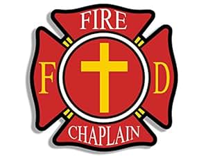 Amazon.com: American Vinyl Fire Chaplain Maltese Shaped Sticker ...