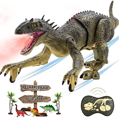 MAMABOO Remote Control Dinosaur T-Rex Toy for Kids Ages 3-7, RC Spray ...