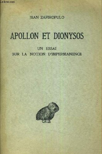 Apollon Et Dionysos: ZAFIROPULO, JEAN: 9782251325798: Amazon.com: Books