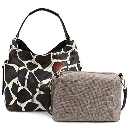 Le Miel Handbags. Le Miel Ostrich Embossed Tote w/Side Pockets + Inner ...