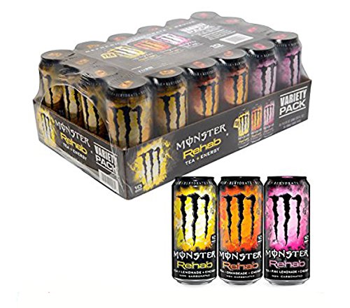 Amazon.com: 16 Pack - Monster Rehab - Peach Tea + Energy - 15.5oz ...