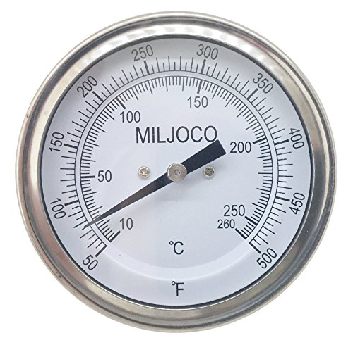 Amazon.com: Miljoco B309994-2 Bimetal Thermometer, Glass Lens, 50 ...