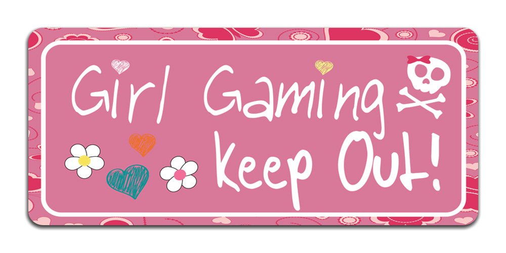 Girl Gaming Keep Out - Pink Metal Sign / Door Plaque: Amazon.co.uk ...