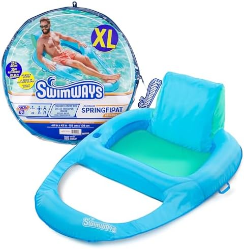 SwimWays Spring Float Premium XL Recliner Chair, Inflatable Pool Floats ...