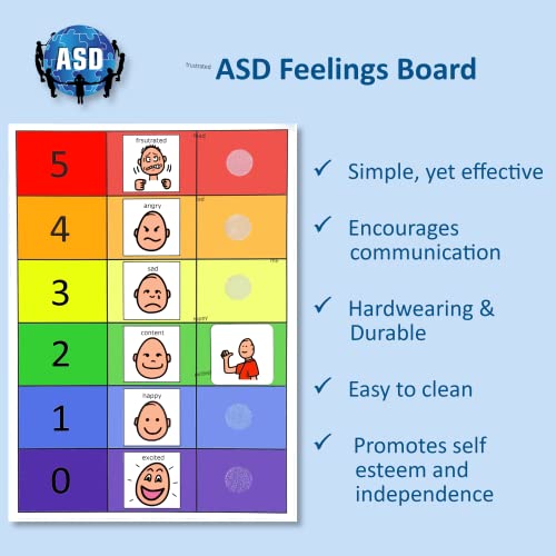 Plastic Visual ASD Feelings Board & Keyring (Picture Communication ...
