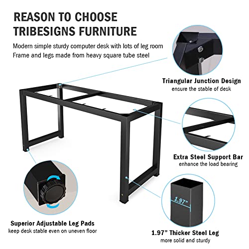 Tribesigns Computer Desk, 55 Inch Large Office Desk Computer Table ...