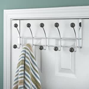 Amazon.com: 5 Hook Over the Door Coat Rack Color: Slate Grey, Size: 18 ...
