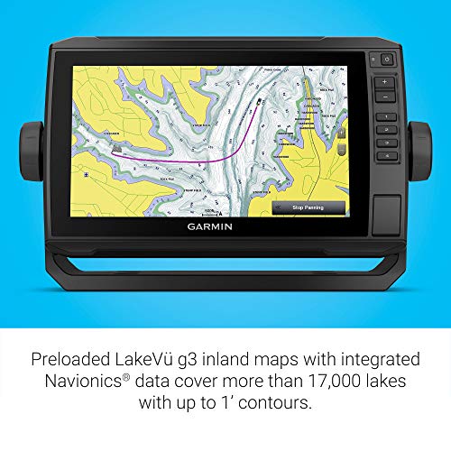Garmin ECHOMAP UHD 93sv, 9″ Keyed-Assist Touchscreen Chartplotter with U.S. LakeVü g3 and ...