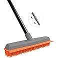 Amazon.com: TreeLen Rubber Broom Carpet Rake Pet Hair Remover Broom with Squeegee Extension Push ...
